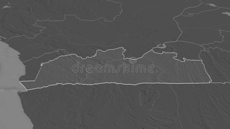 Kongo-Central, Democratic Republic of the Congo - Outlined. Bilevel ...