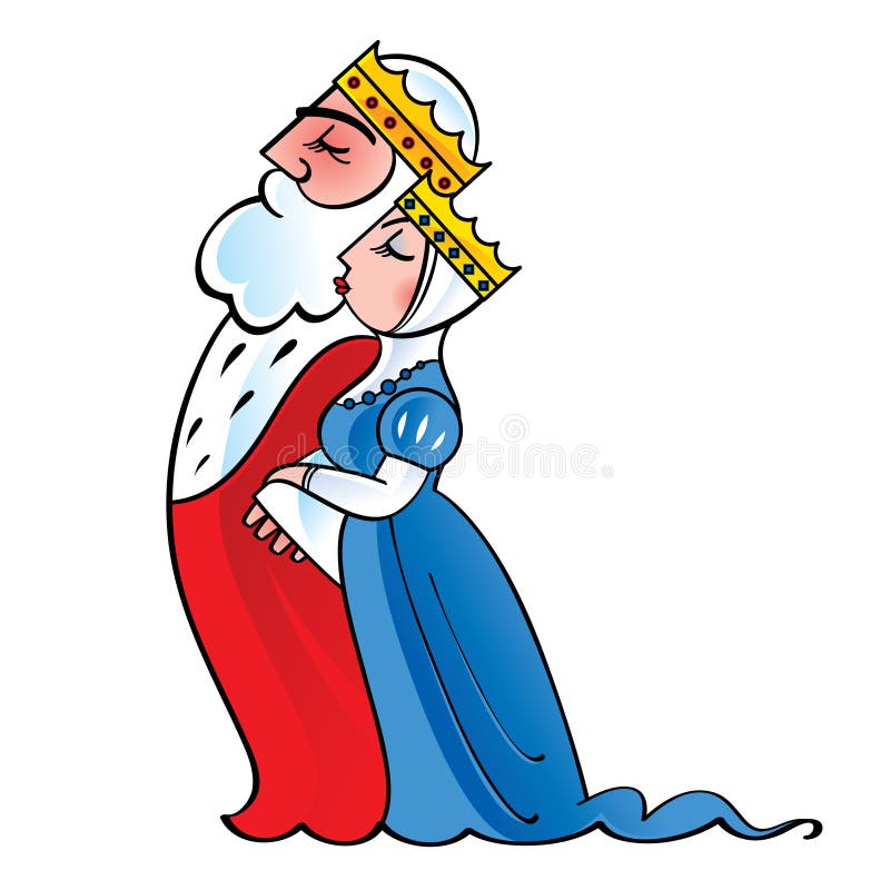 Koning en koningin vector illustratie. Illustration of paar - 47078628