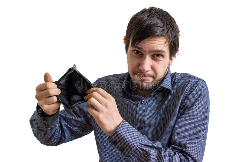 Konkurs- Und Zahlungsunfähigkeitskonzept Junger Mann Hat Kein Geld ... Konkurs- Und Zahlungsunfähigkeitskonzept Junger Mann Hat Kein Geld ...