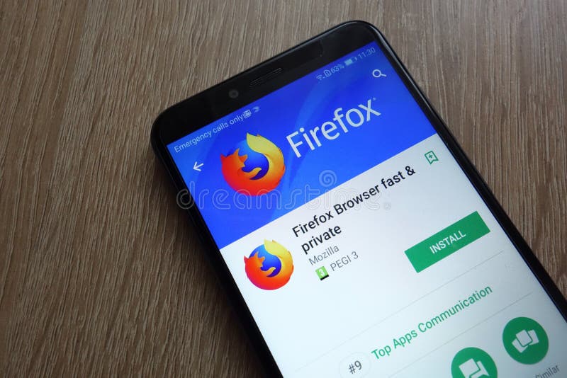 Mozilla Firefox Browser App on Google Play Store Website Displayed on a ...