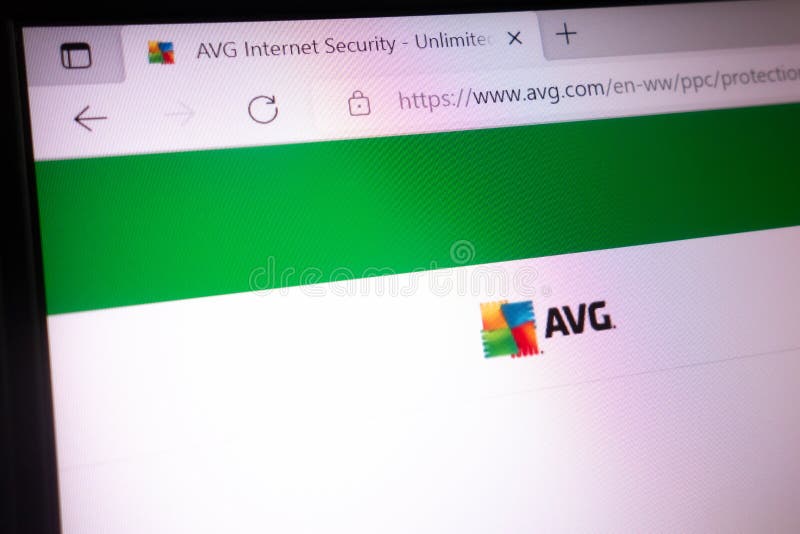 KONSKIE, POLAND - May 21, 2022: Www.avg.com Website Displayed on Laptop. AVG Technologies is a ...