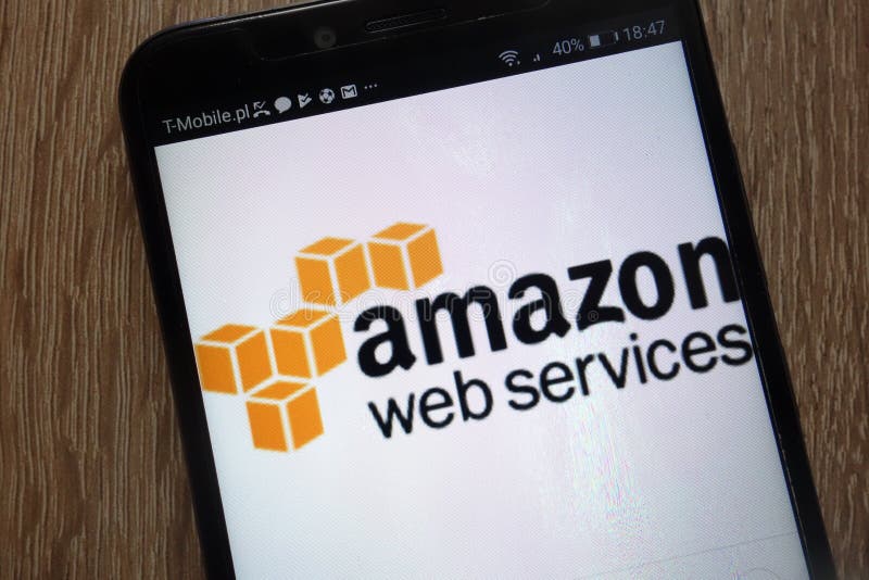 Amazon Web Services Logo Displayed on a Modern Smartphone Editorial ...