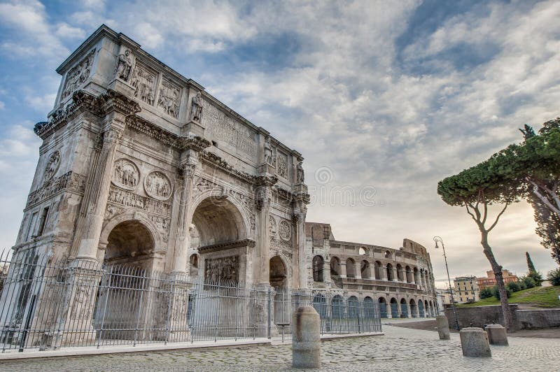 Konstantinsbogen in Rom, Italien Stockbild - Bild von zieleinheit ...