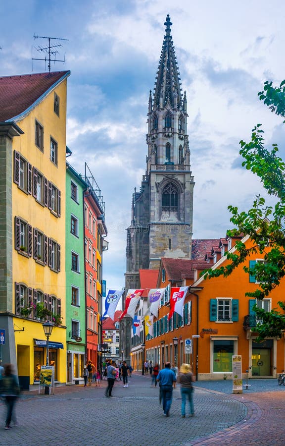 KONSTANZ, GERMANY, JULY 23, 2016: View of a Square in Front of the ...