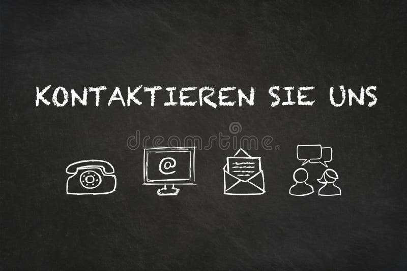 `Kontaktieren Sie Uns` Text and Icons with White Background ... `Kontaktieren Sie Uns` Text and Icons with White Background ...