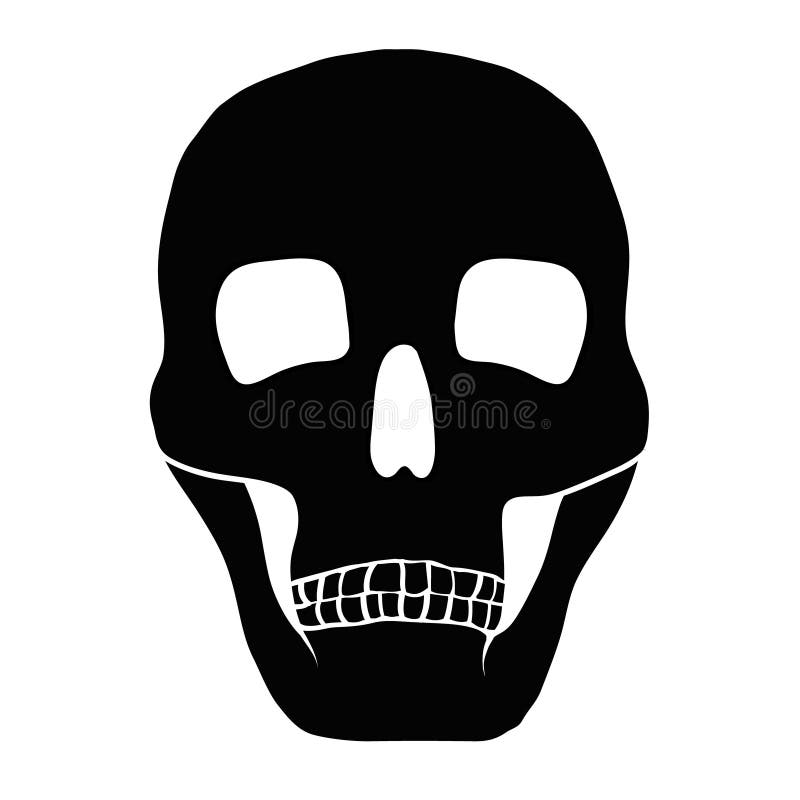 Kontur av en skalle vektor illustrationer. Illustration av tillbaka ...