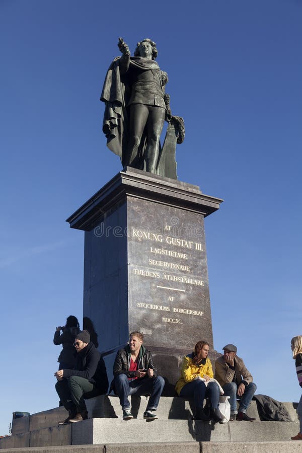 Konung Gustaf III, Monument in Stockholm, Sweden Editorial Photo ...