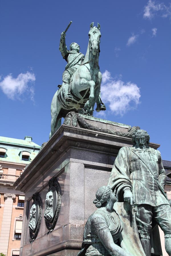Rid- Staty Av Konungen Gustav II Adolf Stockholm Arkivfoto - Bild av ...