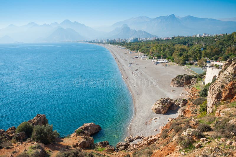Konyaalti Beach stock photo. Image of mountain, antalya - 34950152