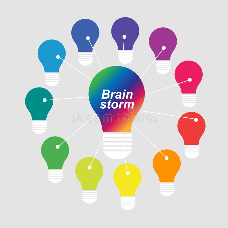 Konzept des Geistesblitzes vektor abbildung. Illustration von fühler ...