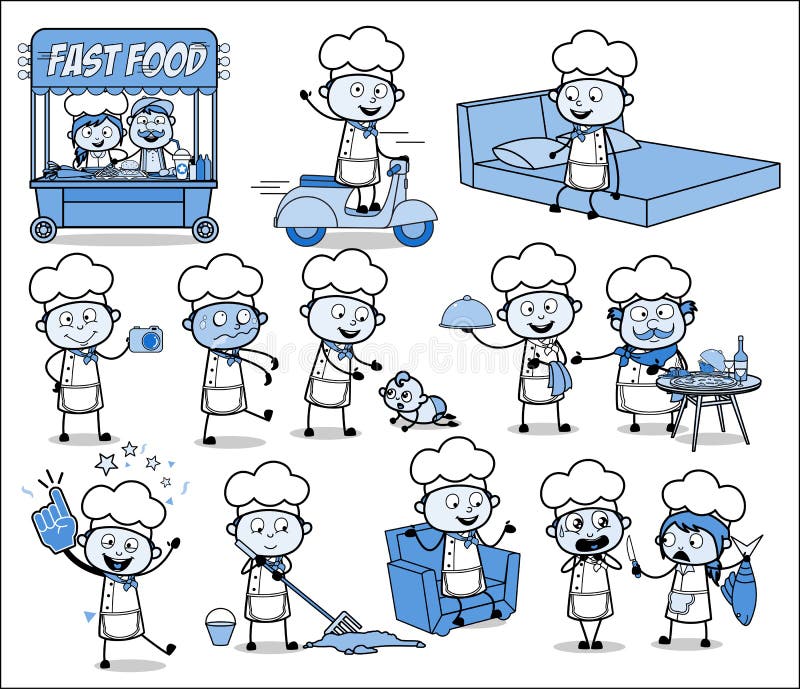 Konzepte Von Cartoon Chef - Comic Vector Illustrationen Vektor ...