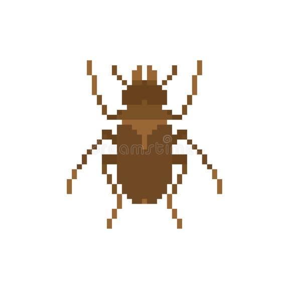 Bug Pixel Art. 8 Bit Beetle Insect Vector Illustration Stock Vector ...