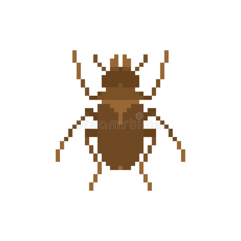 Bug Pixel Art. 8 Bit Beetle Insect Vector Illustration Stock Vector ...