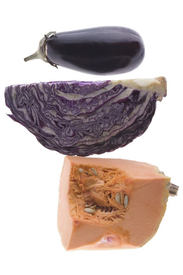 Kool Met Aubergine En Pompoen Stock Foto - Image of enkelvoudig, vers ...