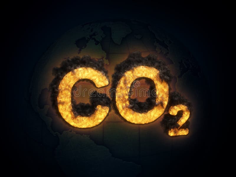 De Kooldioxide Van Co2 Aan O2-zuurstof Lineaire Vectorillustratie ...