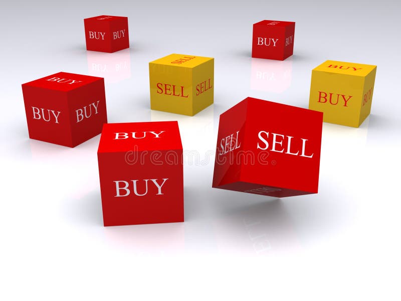 Koop en verkoop stock illustratie. Illustration of verwoording - 9658347