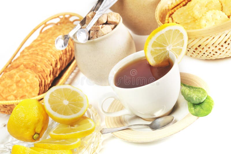 Kop thee en theepot stock foto. Image of huis, ontbijt - 13220200