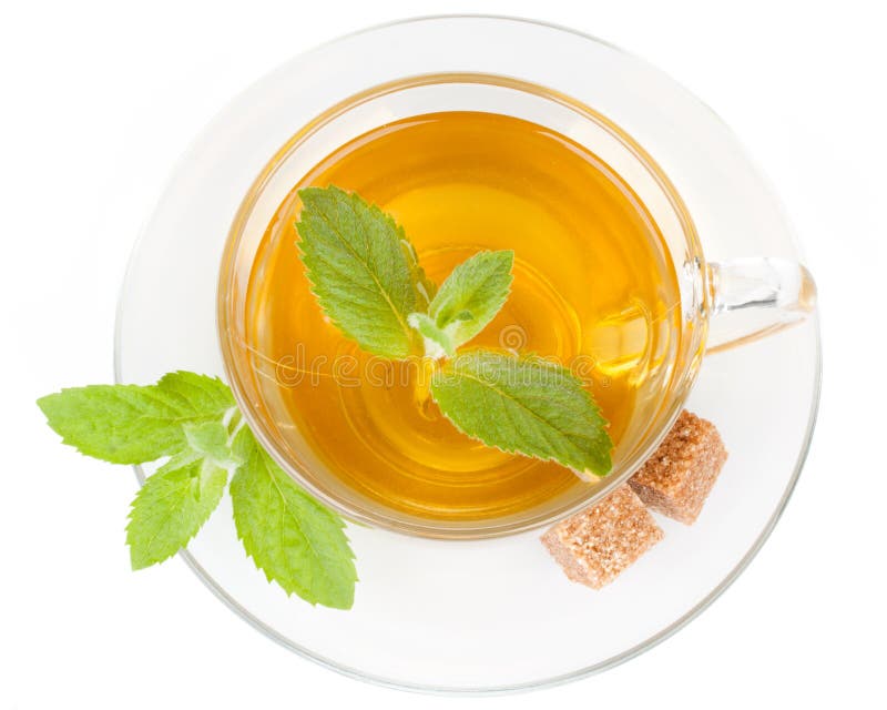 Kop thee met munt. stock afbeelding. Image of heet, aromatisch - 15073227