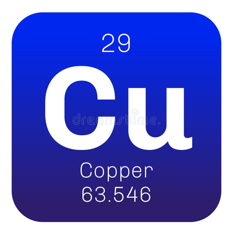 Chemisch Element Koper-Cu Koperteken Met Atoomnummer Chemische Stof 29 ...