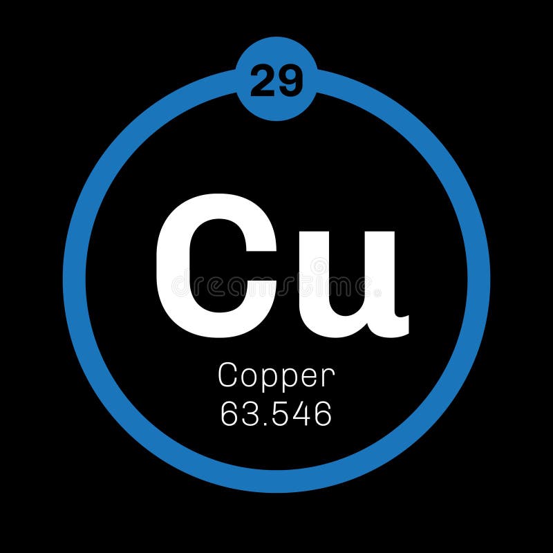 Koper chemisch element stock illustratie. Illustration of kleur - 109036042