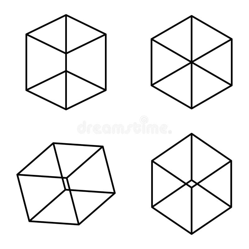 Illusione Ottica Del Cubo Di Necker Illustrazione Vettoriale ...