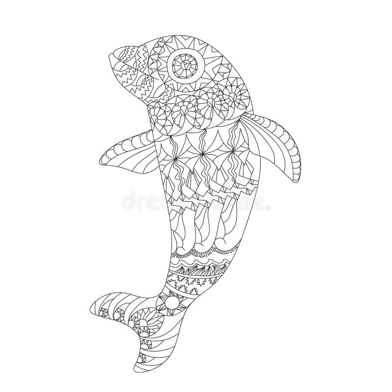 Der Delphin Mit Der Zentangle Abstrakten Kunst Für Die WordArt ...