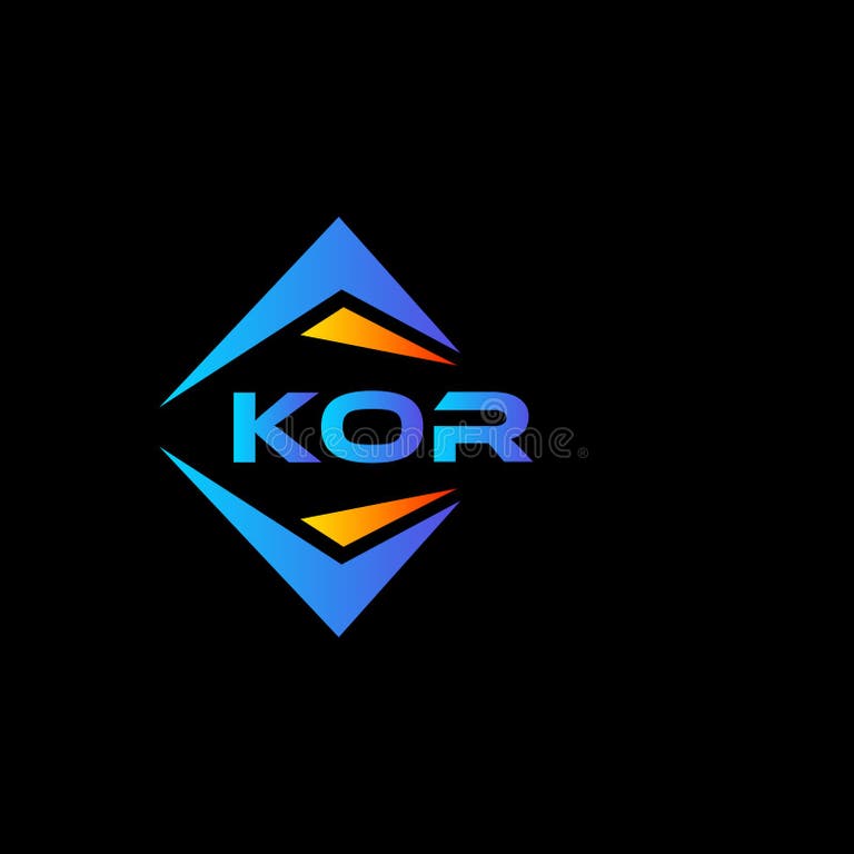 KOR Abstract Technology Logo Design on Black Background. KOR Creative ...