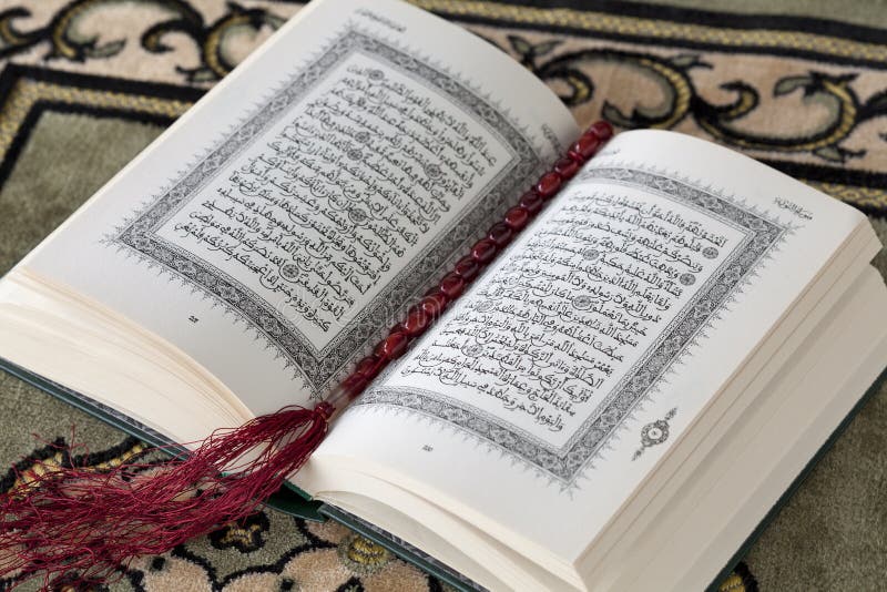 Koran and the prayer beads stock image. Image of arabic - 34829475