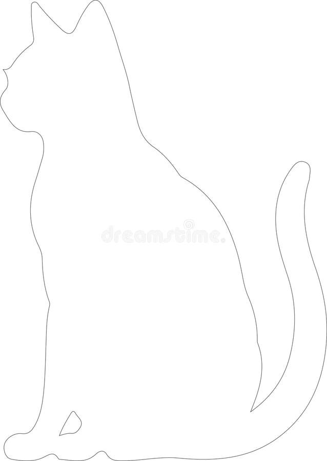 Korat Cat Outline Outline Silhouette Generative Ai Stock Vector ...