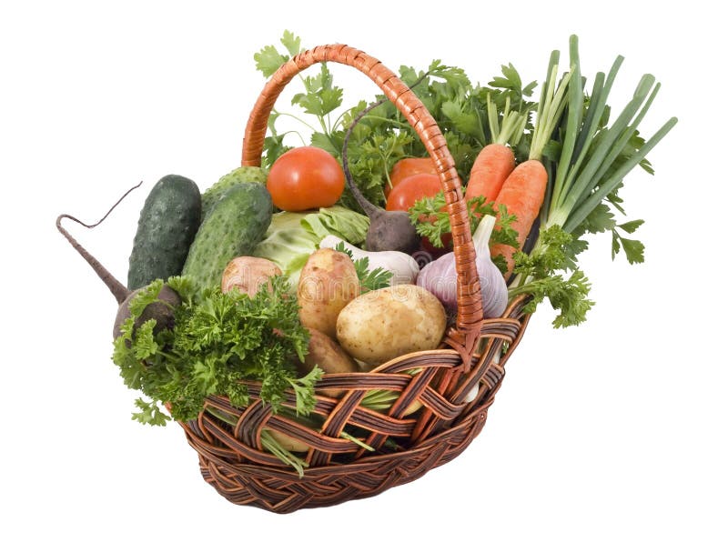 Obst und Gemüse im Korb stockfoto. Bild von frisch, korb - 35804116