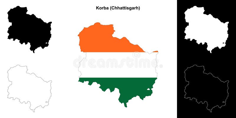 Korba outline map stock vector. Illustration of icon - 368825738