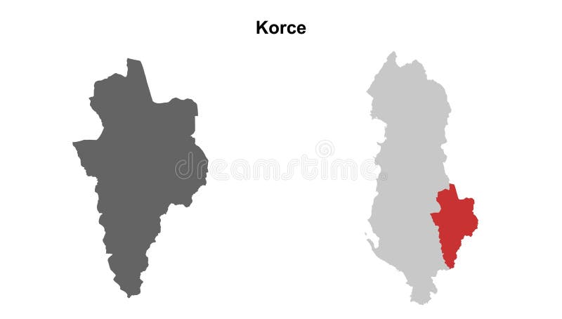 Korce outline map stock vector. Illustration of county - 378837105