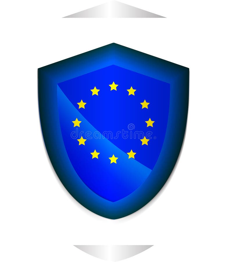 European Union Flag on Shield Vector Illustration Stock Vector ...
