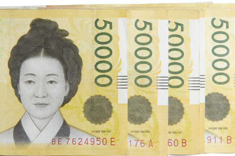 50000 South Korean Won and 50 Singapore Dollar Stock Image - Image of ...