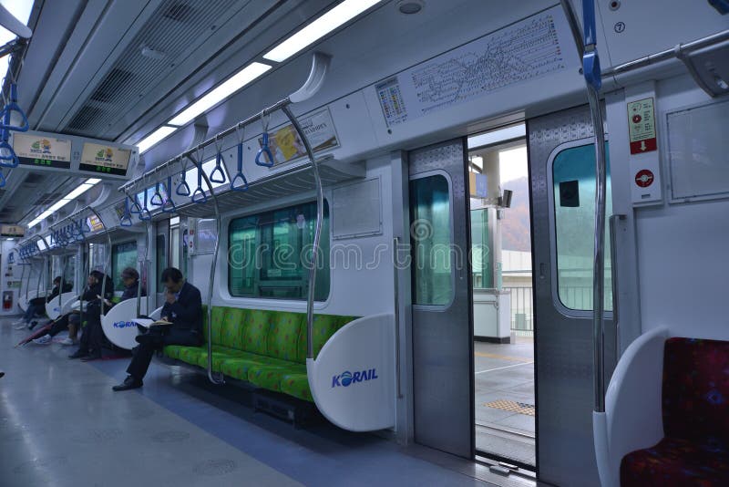 Korea Metro Train Compartment Editorial Photo - Image of platform, asia ...