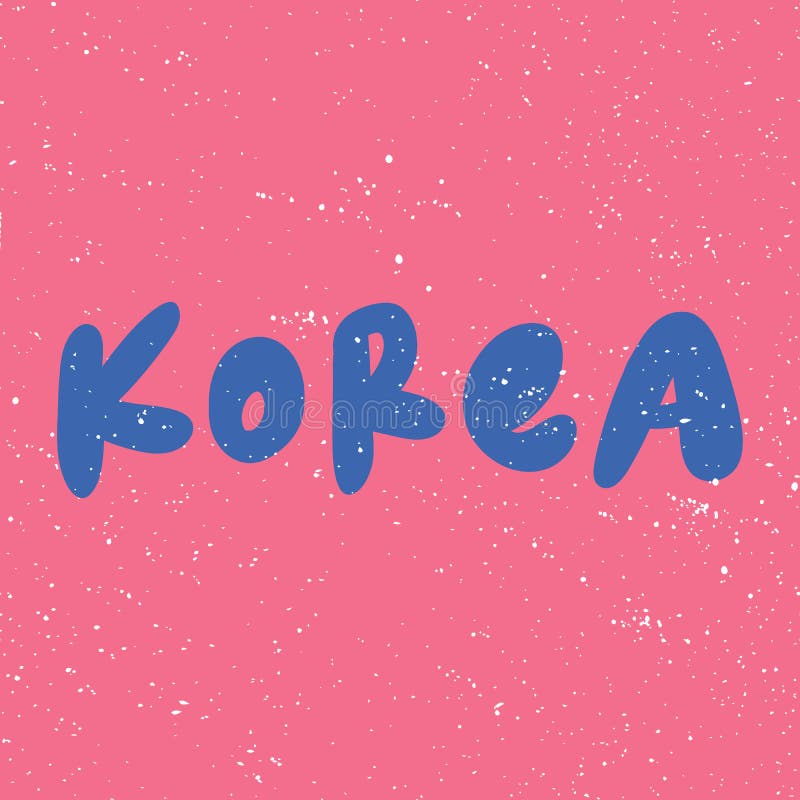 Korea. Sticker for Social Media Content. Vector Hand Drawn Illustration ...