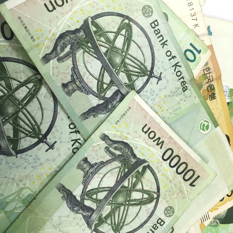 Korea Won Banknotes,print Material Stock Image - Image of message ...