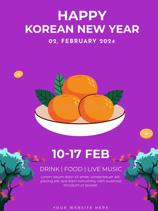 Korea Lunar New Year. Translation "Rabbit Year "template for Poster ...
