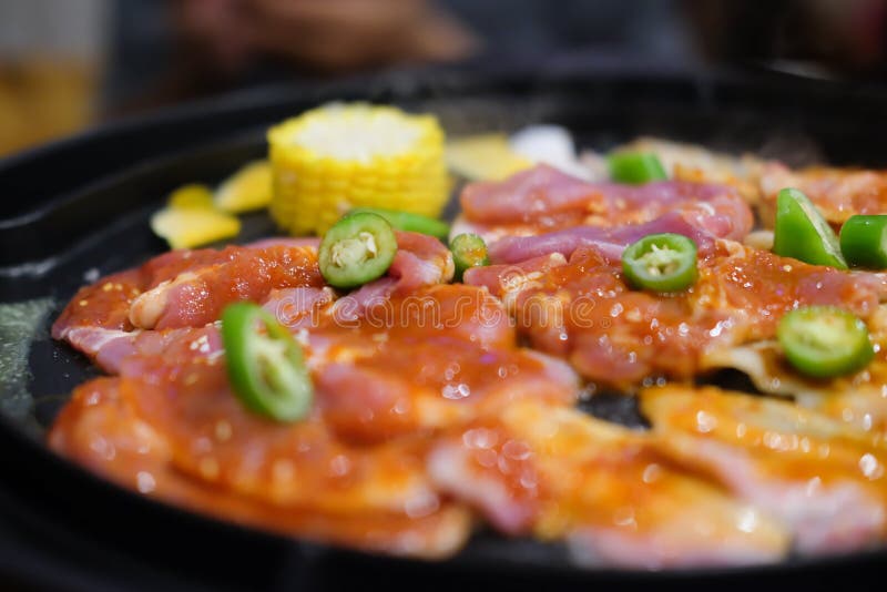 Meat are Being Cooked on Korean Stove Stock Image - Image of korean ...