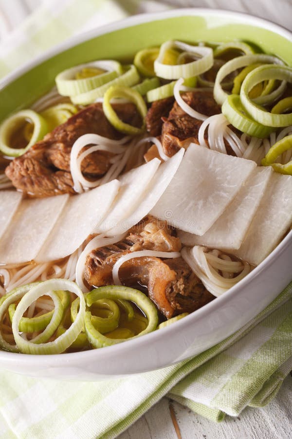Korean Beef Ribs Soup Galbitang Close Up. Vertical Stock Image - Image ...