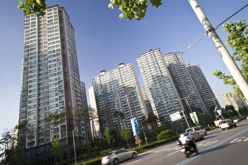 Korean blocks of flats stock photo. Image of modern, residential - 15280018