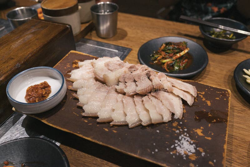 Korean Boiled Belly Pork Suyuk Stock Photo - Image of restaurant, yong ...