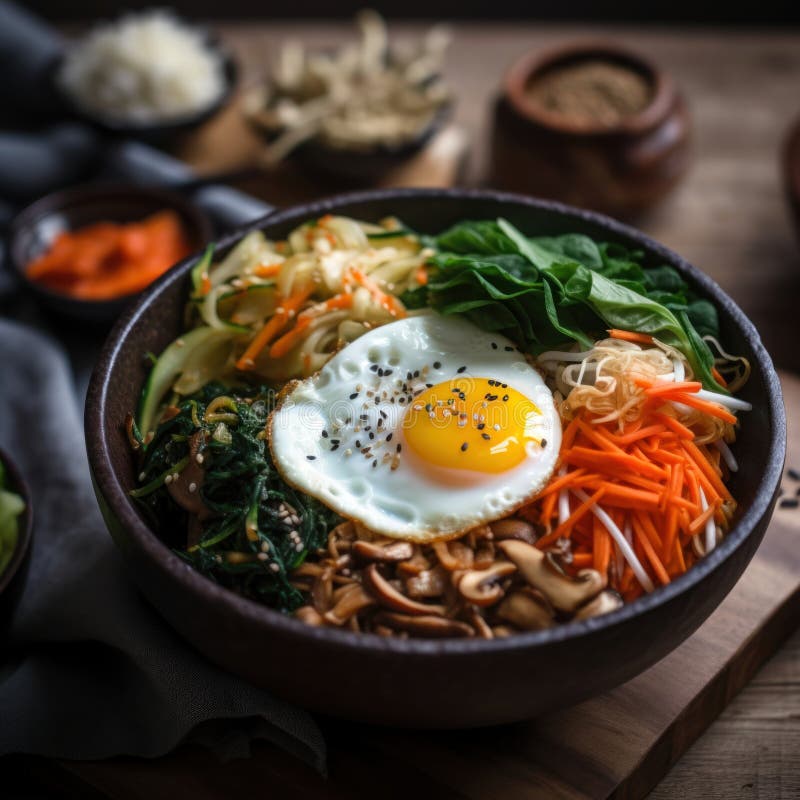 Korean Bowl Food with Fried Egg is Top Editors Choice for War Stock ...