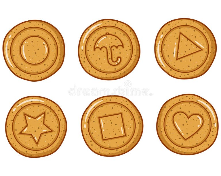 Korean Dalgona Candy Shape Drawing Stock Vector - Illustration of font ...