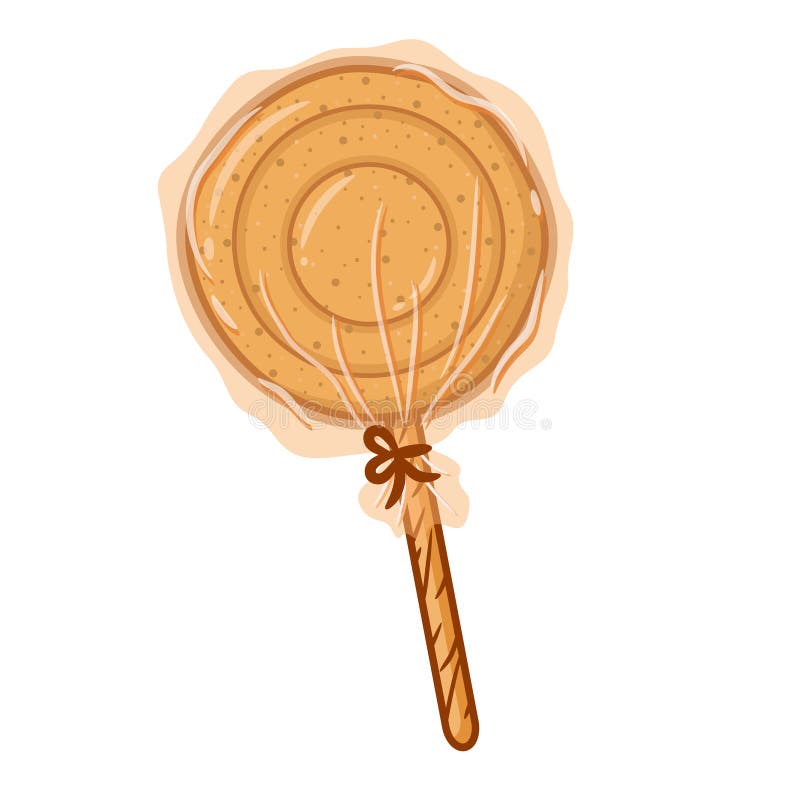 Korean Dalgona Candy Shape with Wrap and Stick Stock Vector ...