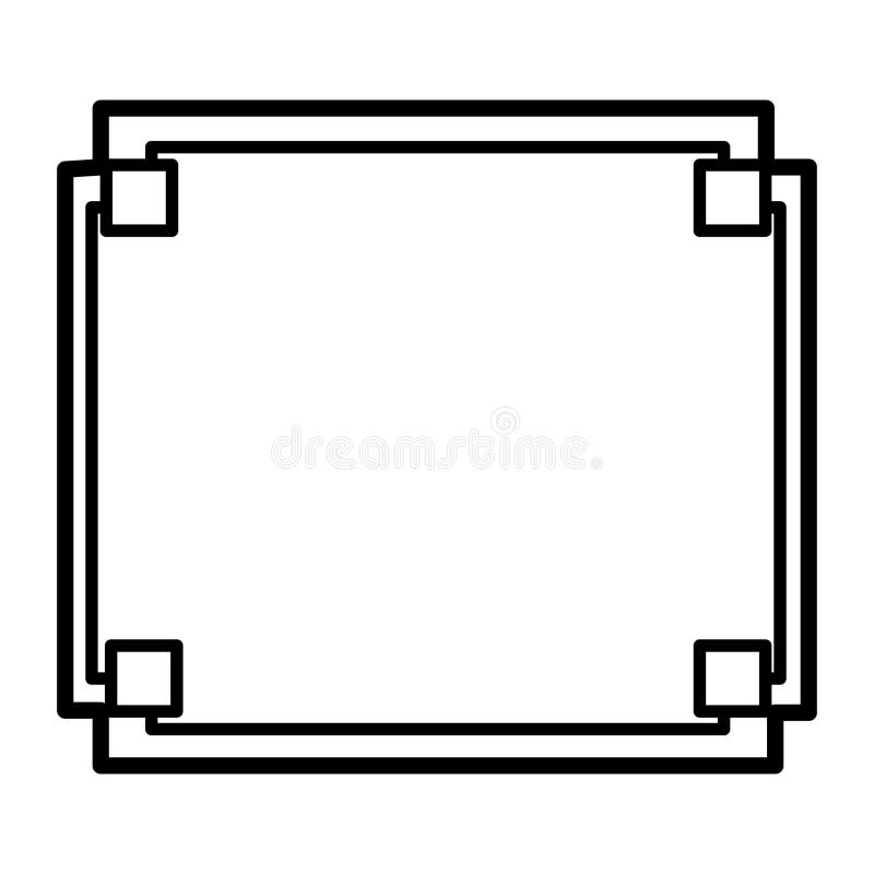 Korean Decorative Frame Set Single Bold Line Stock Vector ...