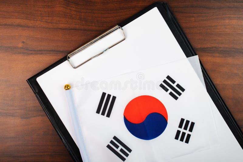 Korean Document, Mockup for Text on Clipboard, White Sheet of Paper in ...