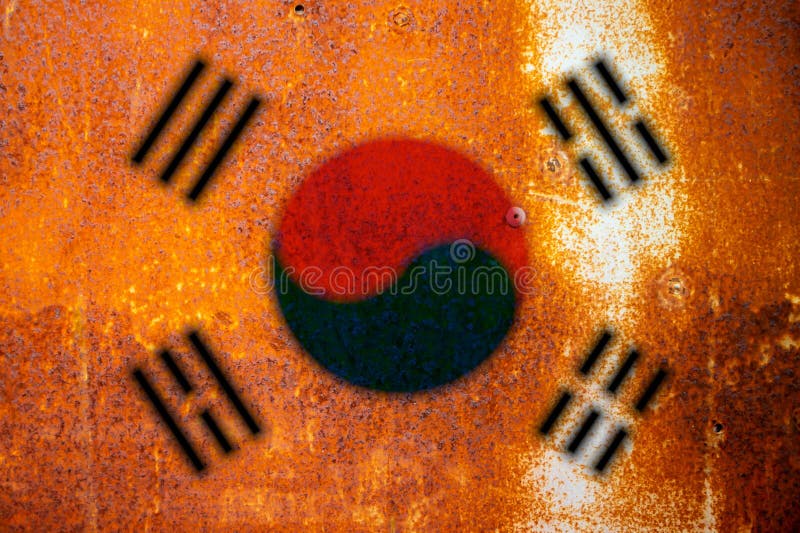 Korean Flag Texture As a Background Stock Image - Image of banner, blue ...
