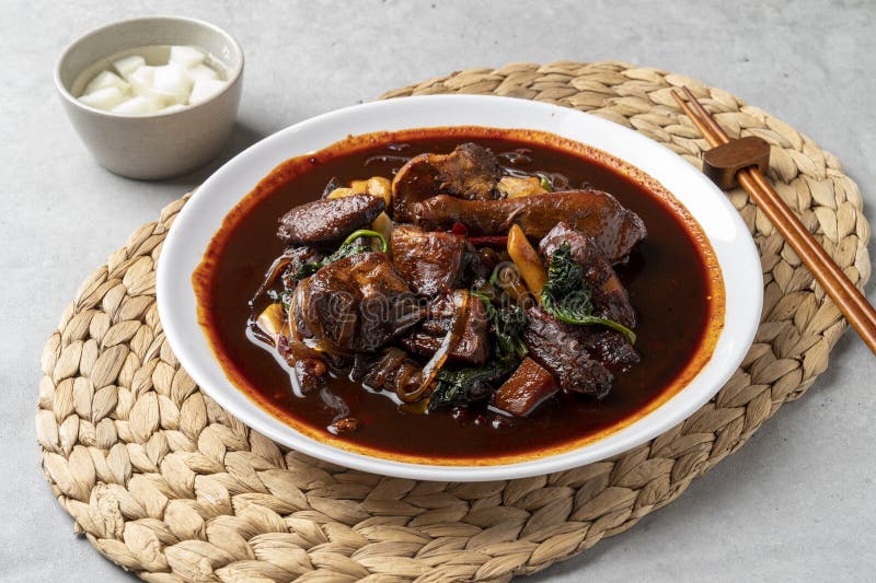 Korean Food Chicken Stir-fried Soup Stock Photo - Image of chocolate ...