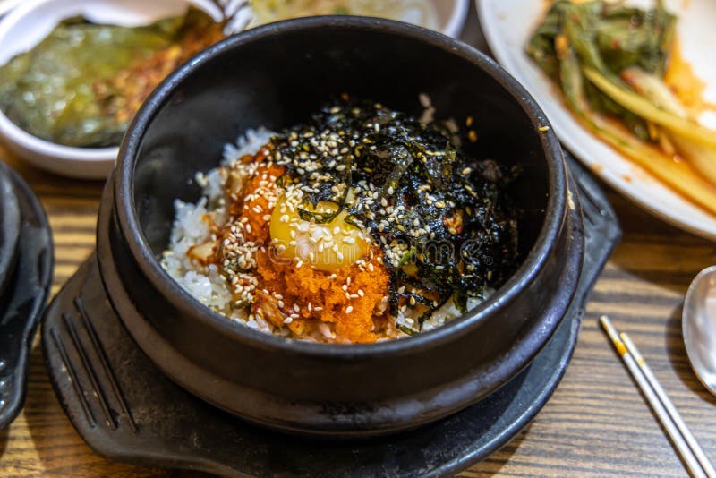 Korean Food - Dolsot Bibimbab Stock Photo - Image of lunch, fish: 152607518